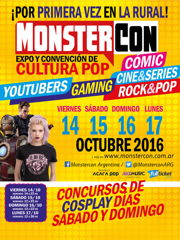 #Evento – Nueva edición de MONSTERCON 2016 en #Argentina