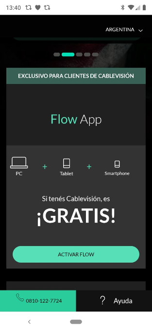 #Argentina – FLOW APP sin costo para todos los clientes de cablevision